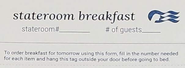 Princess cruise breakfast room service?! + door hanger menu ⚓ cruise ...